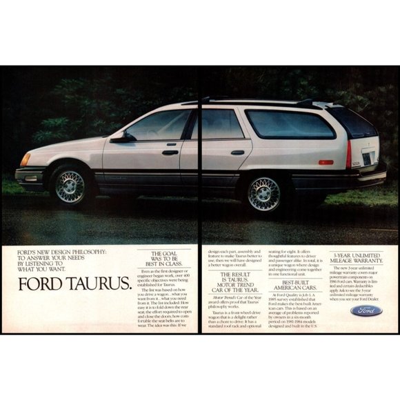 Ford | Art | 986 Ford Taurus Station Wagon 2 Page Vintage Print Ad ...